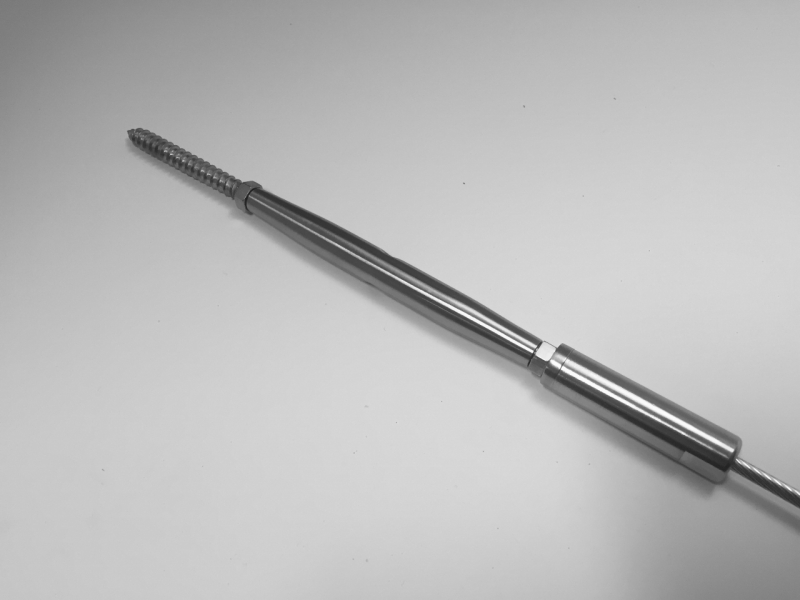 Rigging screw for wood. Swageless for Quickloc system for wire rope ...